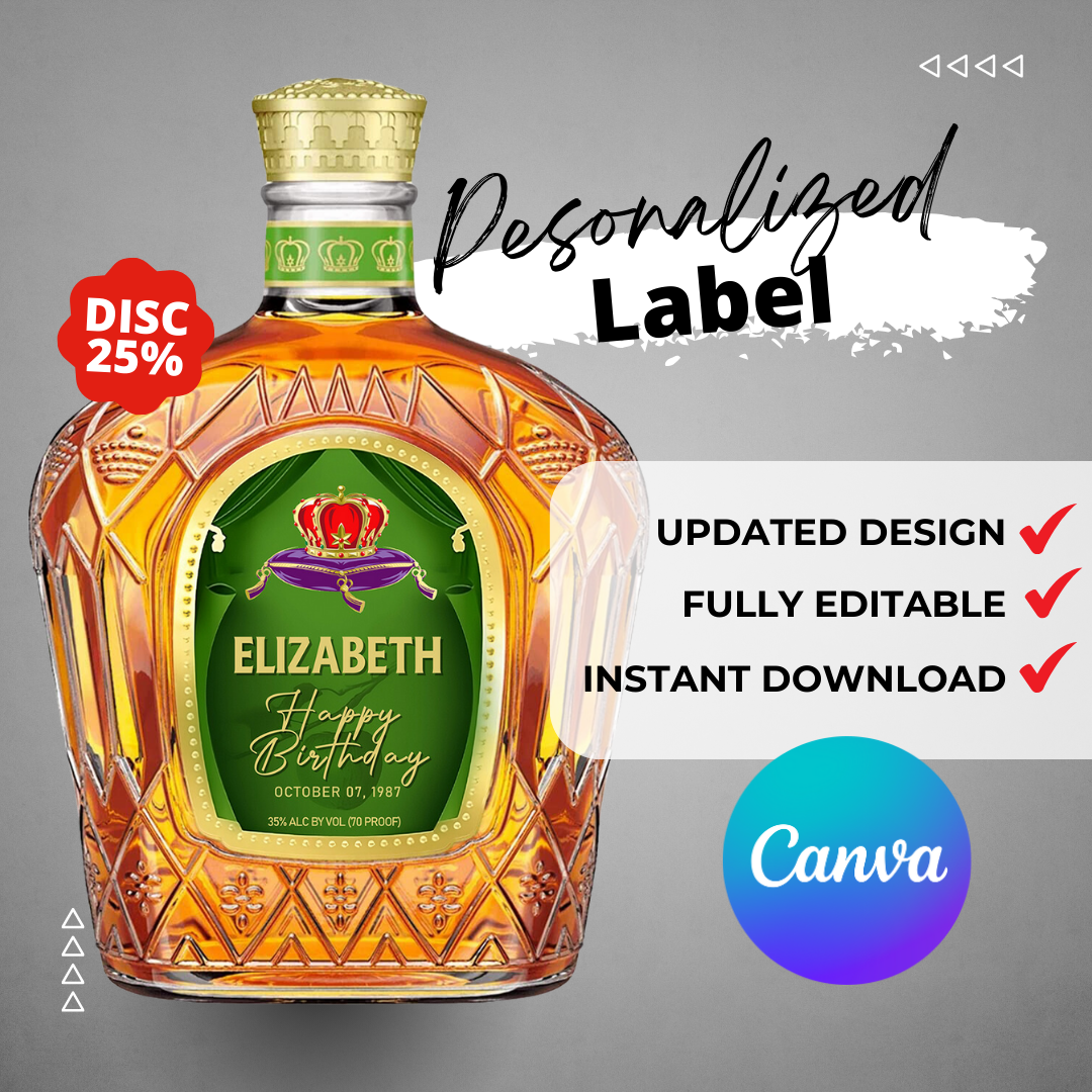 Printable Crown Royal Apple Label editable – CustomCraftedbyBella