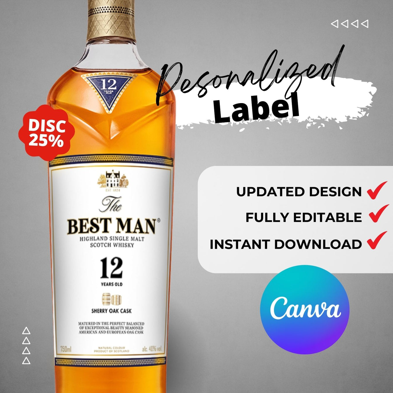 Printable Macallan 12 Labels editable – CustomCraftedbyBella