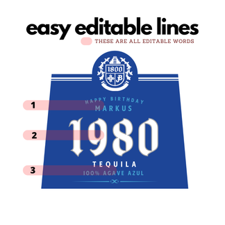 Printable 1800 Silver Tequila Label editable – CustomCraftedbyBella