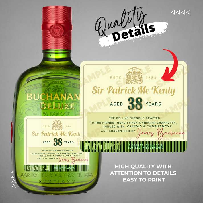 Printable Buchanan Deluxe Whisky Customized editable – CustomCraftedbyBella