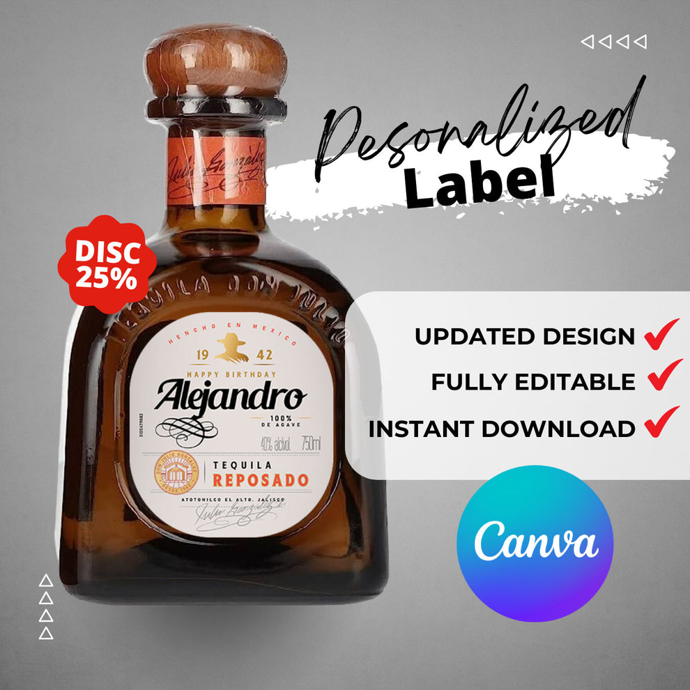 Printable Don Julio Tequila Reposado label editable – CustomCraftedbyBella