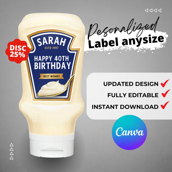 Printable Heinz Mayonnaise label editable – CustomCraftedbyBella